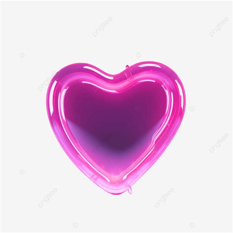 사랑 발렌타인 데이 3d 렌더링의 네온 핑크 하트 글로우 효과 개념 네온 램프 전등 전구 Png 일러스트 및 이미지 에