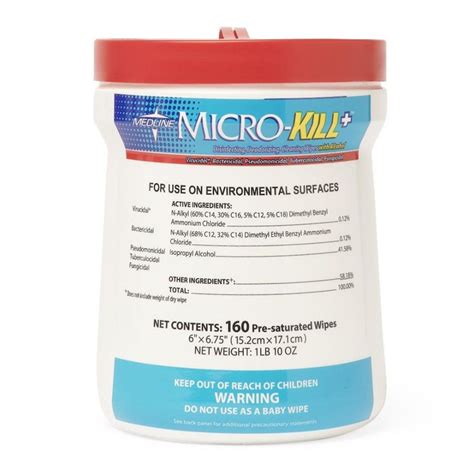 Micro Kill Wipes With Alcohol 6x675 160can Spectrumxray