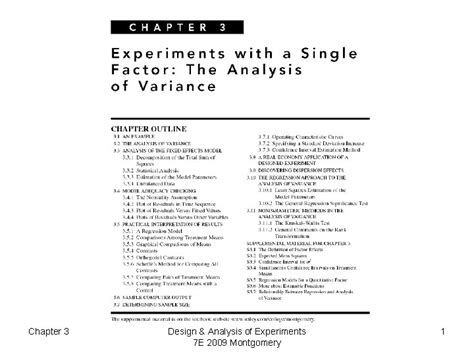 Chapter 3 Design Analysis Of Experiments 7 E