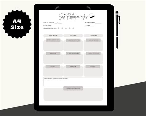 Self Reflection Form Self Reflection Journal Printable Template Self