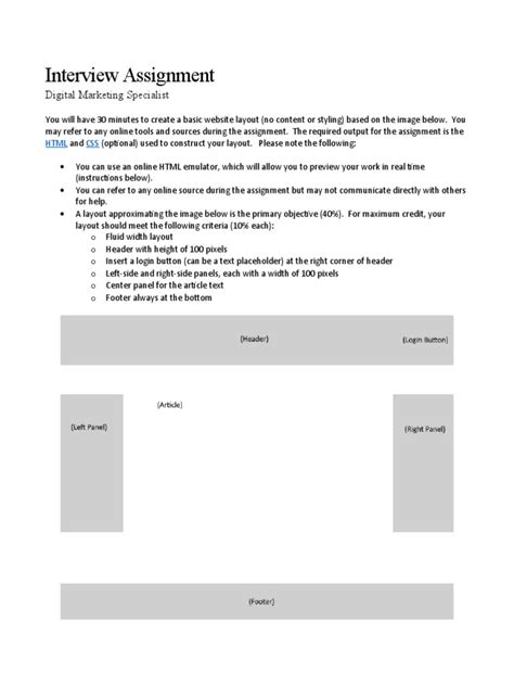 Web Layout Assignment 2021 Pdf