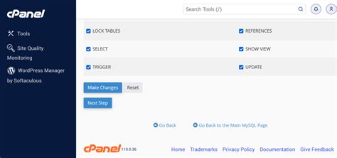 cpanel manage databases