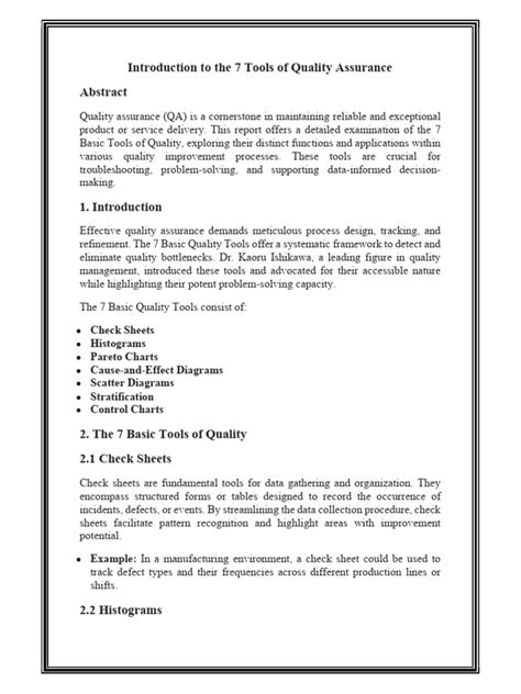 7 tools of quality assurance pdf quality assurance histogram