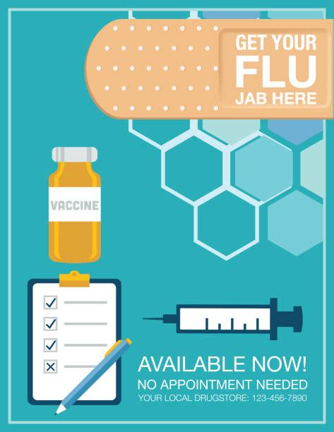 Fall Flu Or Influenza Shot Poster Template Illustrations Royalty Free