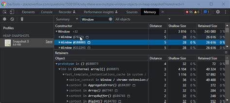 Javascript Why There Are Multiple Window Objects In Heap Snapshot