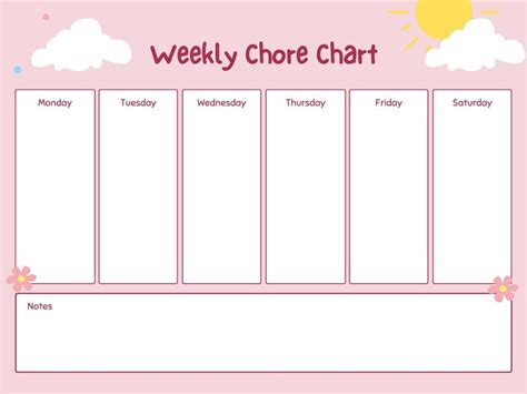 Page Free Customizable Chore Chart Templates To Print Canva