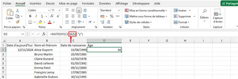 comment calculer l âge d une personne dans excel