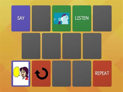 Memory Game Commands Matching Pairs