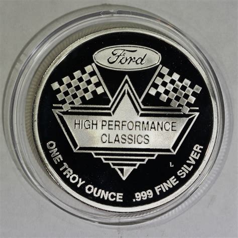 1 Oz 999 Silver Round Ford Gt 350 High Performance Classics Series J