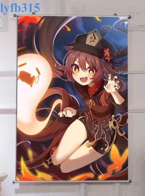 HU TAO POSTER Anime Girl Genshin Impact Wall Scroll Art Home Decor 60 90CM 21 17 PicClick UK