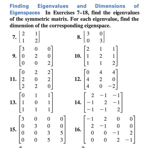 Solved Finding Eigenvalues And Dimensions Of Eigenspaces In Chegg