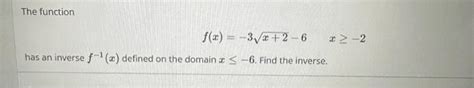 solved has an inverse f−1 x defined on the domain x≤−6