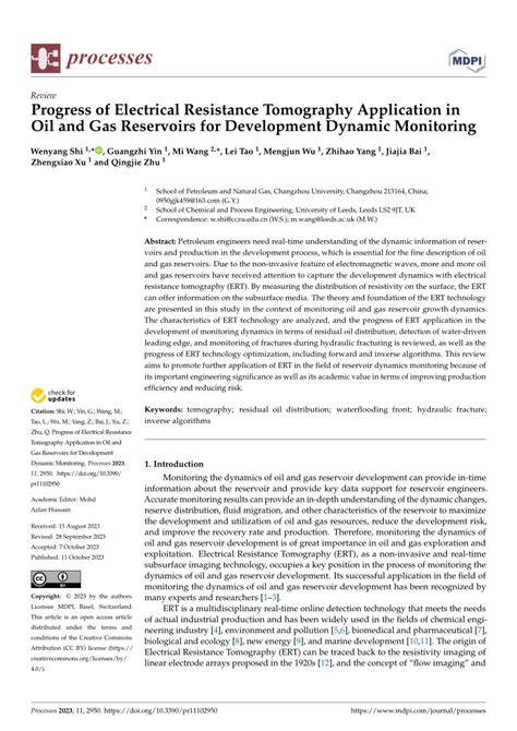 Pdf Progress Of Electrical Resistance Tomography Application In Oil And Gas Reservoirs For