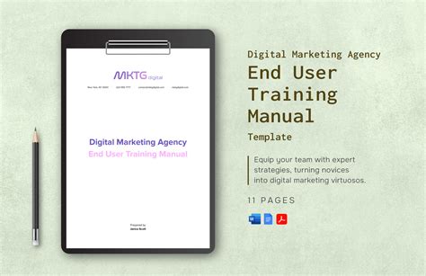 digital marketing agency end user training manual template in pdf word