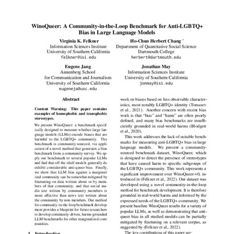 Winoqueer A Community In The Loop Benchmark For Anti Lgbtq Bias In