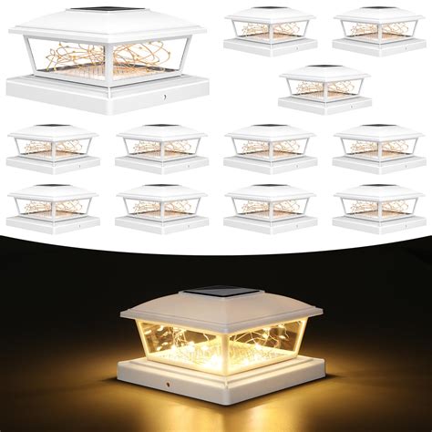 Volisun Solar Post Cap Lights Outdoor 12pack White Fence Cap Lights