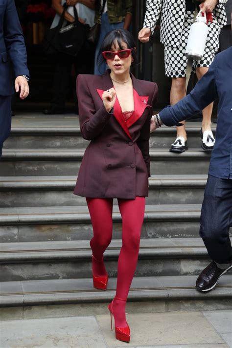 Jenna Ortegas Red Tights And No Trousers Look Is Completely London