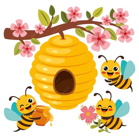 Premium Vector Cartoon Illustration Of Cute Bees