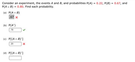Solved Consider An Experiment The Events A And B And Chegg