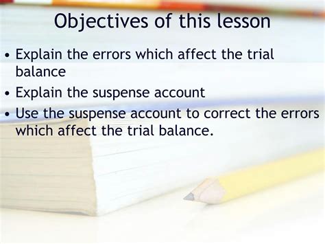 Solution Business Accounting 1 The Suspense Account Errors Which Affect The Trial Balance