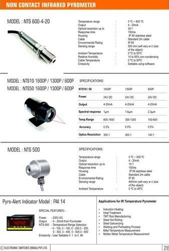 Electronic Switches Infrared Temperature Sensor 0 To 1000 Deg C At ₹ 15000 In Nashik