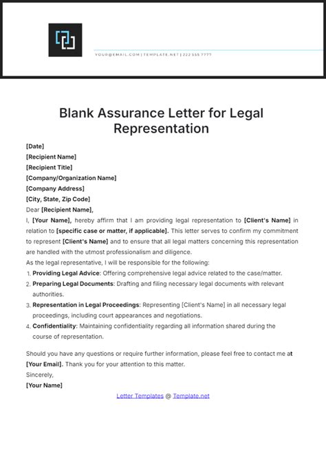 Letter Of Representation Template Br
