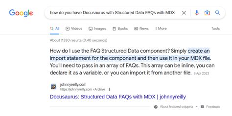 docusaurus structured data faqs with mdx johnnyreilly