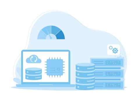 premium vector backup server data base concept flat illustration