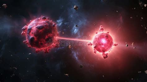 Subatomic Proton Particle Collision Nuclear Fusion Concept Stock Image