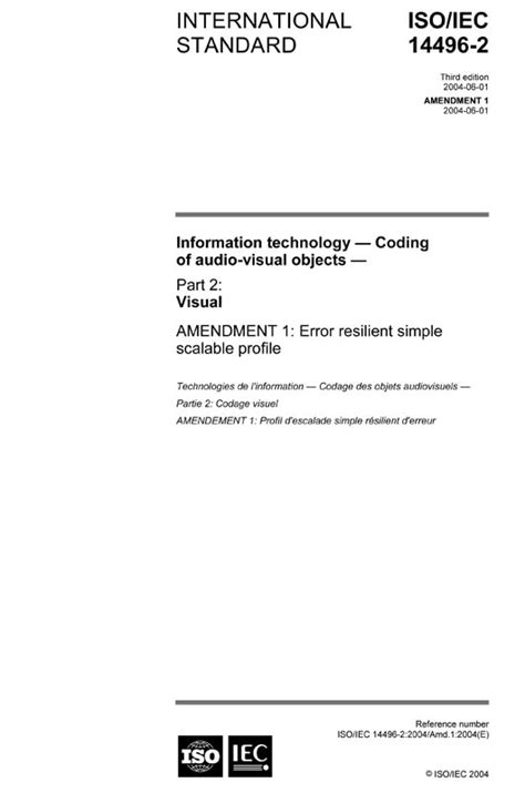 ISO IEC 14496 2 2004 AMD1 2004 IEC Normen VDE VERLAG