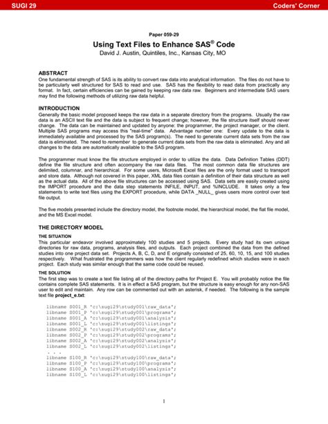 059 29 Using Text Files To Enhance Sas Code
