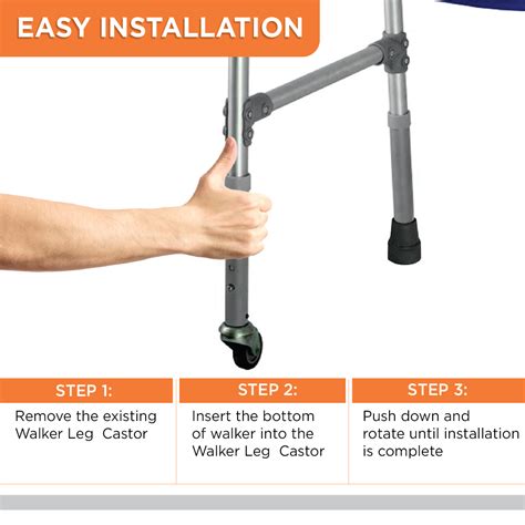 Walker Leg With Small Castor Wheel 1 Pair Vissco Next