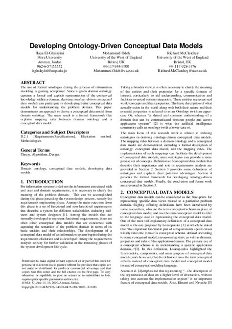 Pdf Developing Ontology Driven Conceptual Data Models