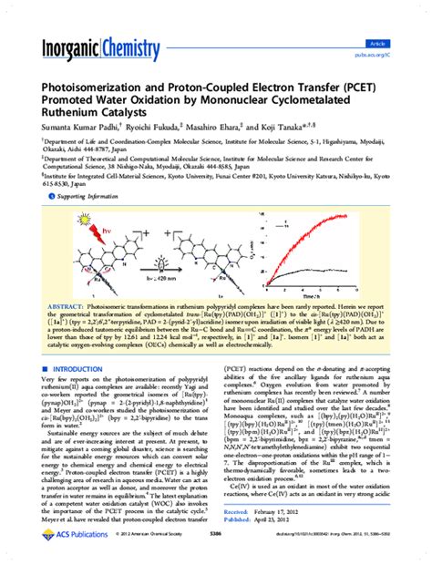 Pdf Photoisomerization And Proton Coupled Electron Transfer Pcet Promoted Water Oxidation By