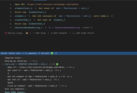 Web Test Actions Devassure