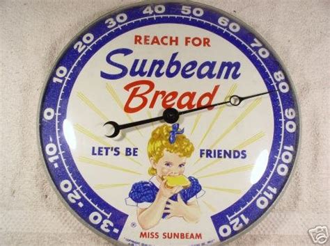 Sunbeam Bread Round Glass Hanging Thermometer From 1957 25925747