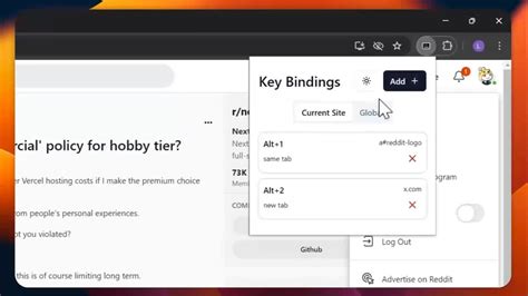 A Browser Extension That Helps Create Custom Key Binding For Each
