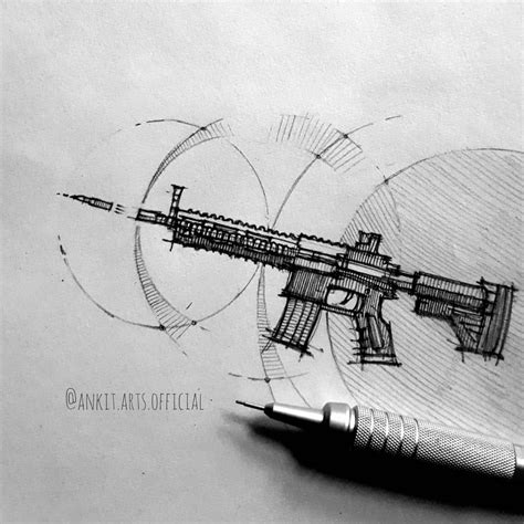 M16 Pencil Drawing