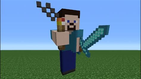 Minecraft Steve Statue With Sword