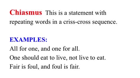 Chiasmus Examples