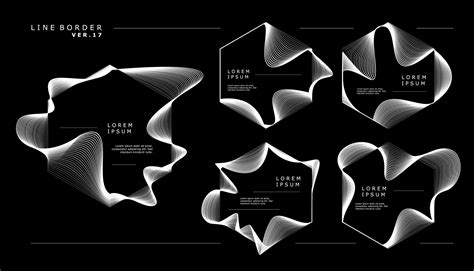 Hexagonal Lines Border Vector Design Abstract Modern Lines Border