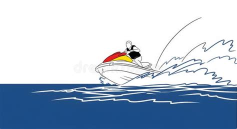 Dynamic Jet Ski Ride With Water Splash Stock Illustration