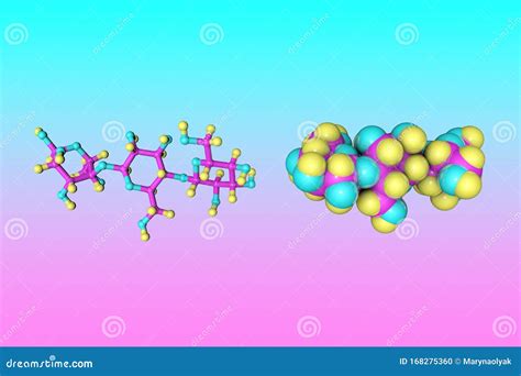 Molecular Model Of Dextrin Or Maltodextrin A Polysaccharide That Is Used As A Food Additive
