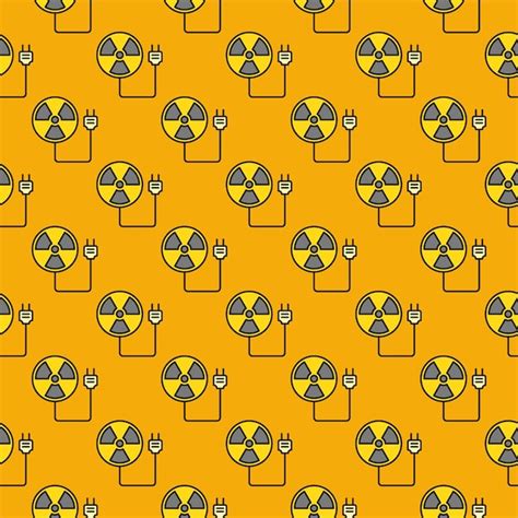 Plug From Radiation Symbol Vector Radiation Warning Colored Seamless Pattern Patrão Sem Costura