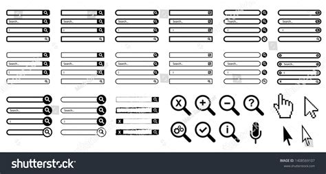 search bar box boxes input field stock vector royalty free 1408569107