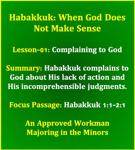 Complaining To God An Approved Workman