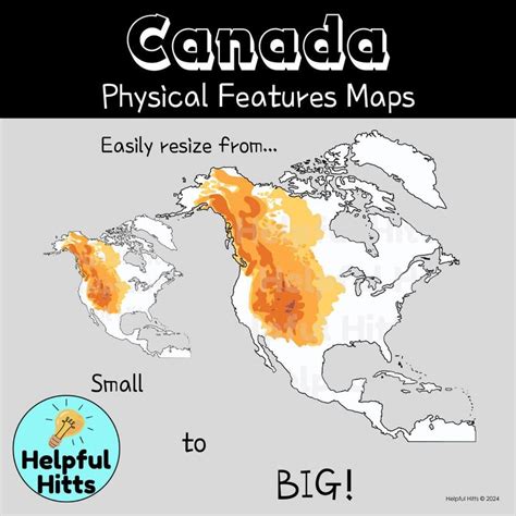 Canada Physical Features Map Set Clip Art For Teachers 21 Png Images