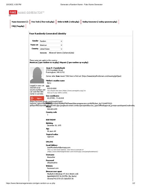 Generate A Random Name Fake Name Generator Download Free Pdf