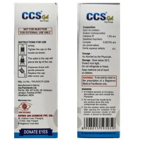 CCS Gel Eye Drop Packaging Type Bottle Ml At Rs Piece In Noida ID