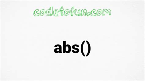 C Abs Function Codetofun